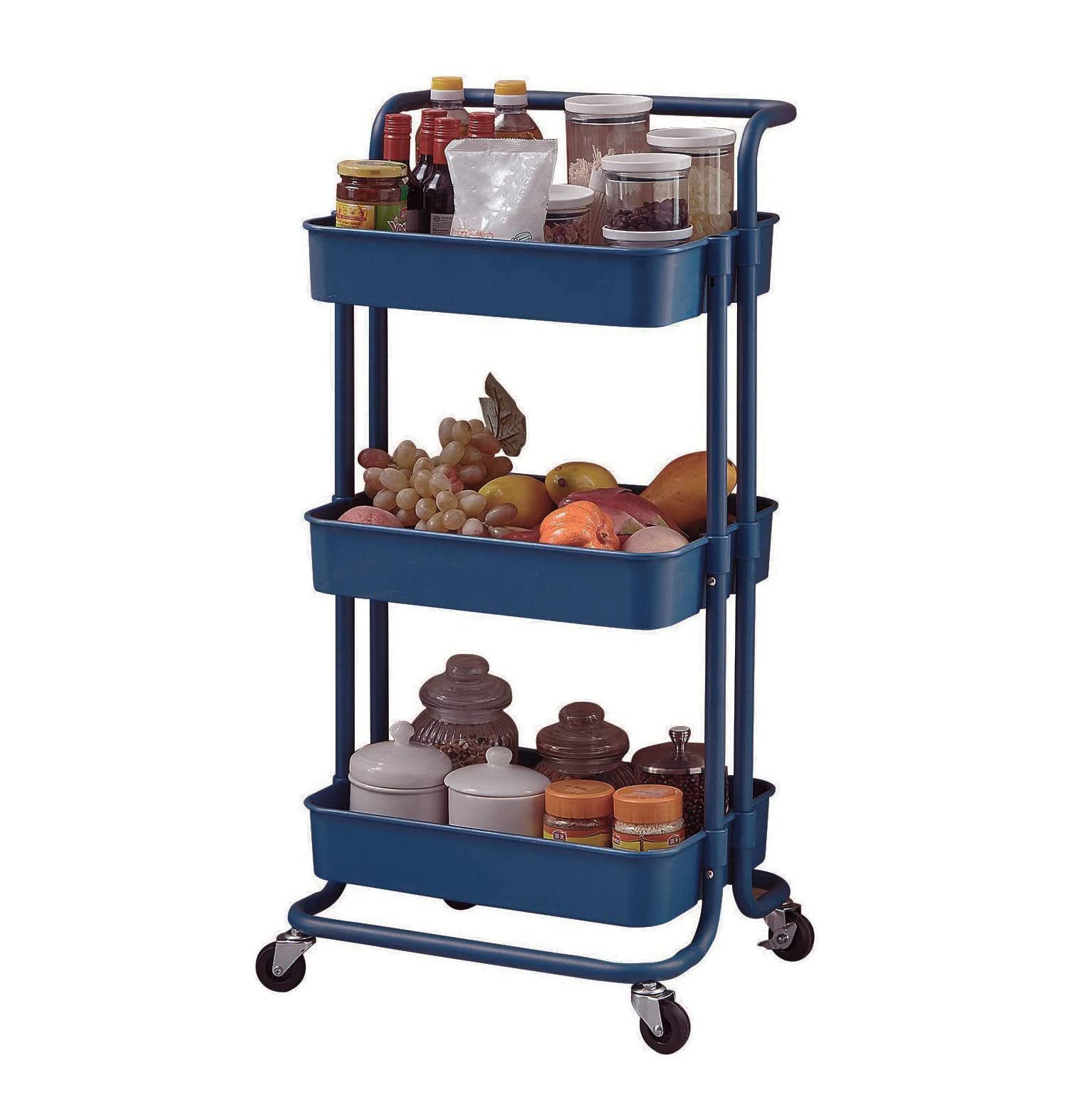 Buy House of QuirkHouse of Quirk 3 Tier Storage Trolley Metal Utility ...