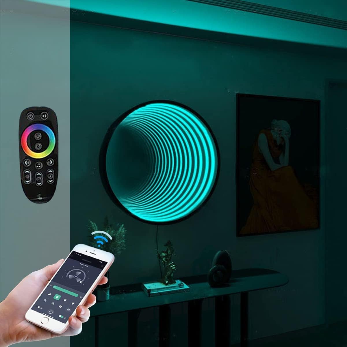 Infinity Tunnel Mirror Light, LED Night Light 3D Mirror Light, Cool ...