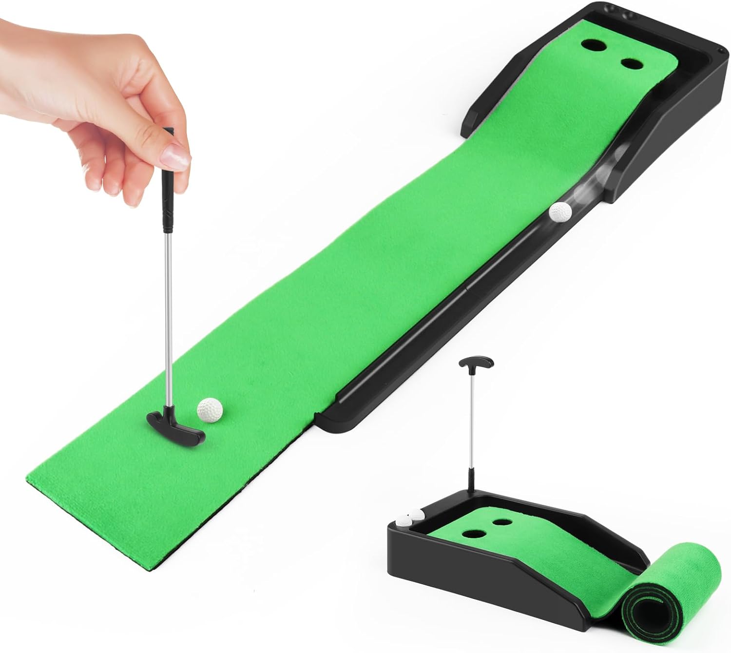 Amazon.com : Shengfoo Mini Golf Putting Green with Auto Ball Return, 1. ...