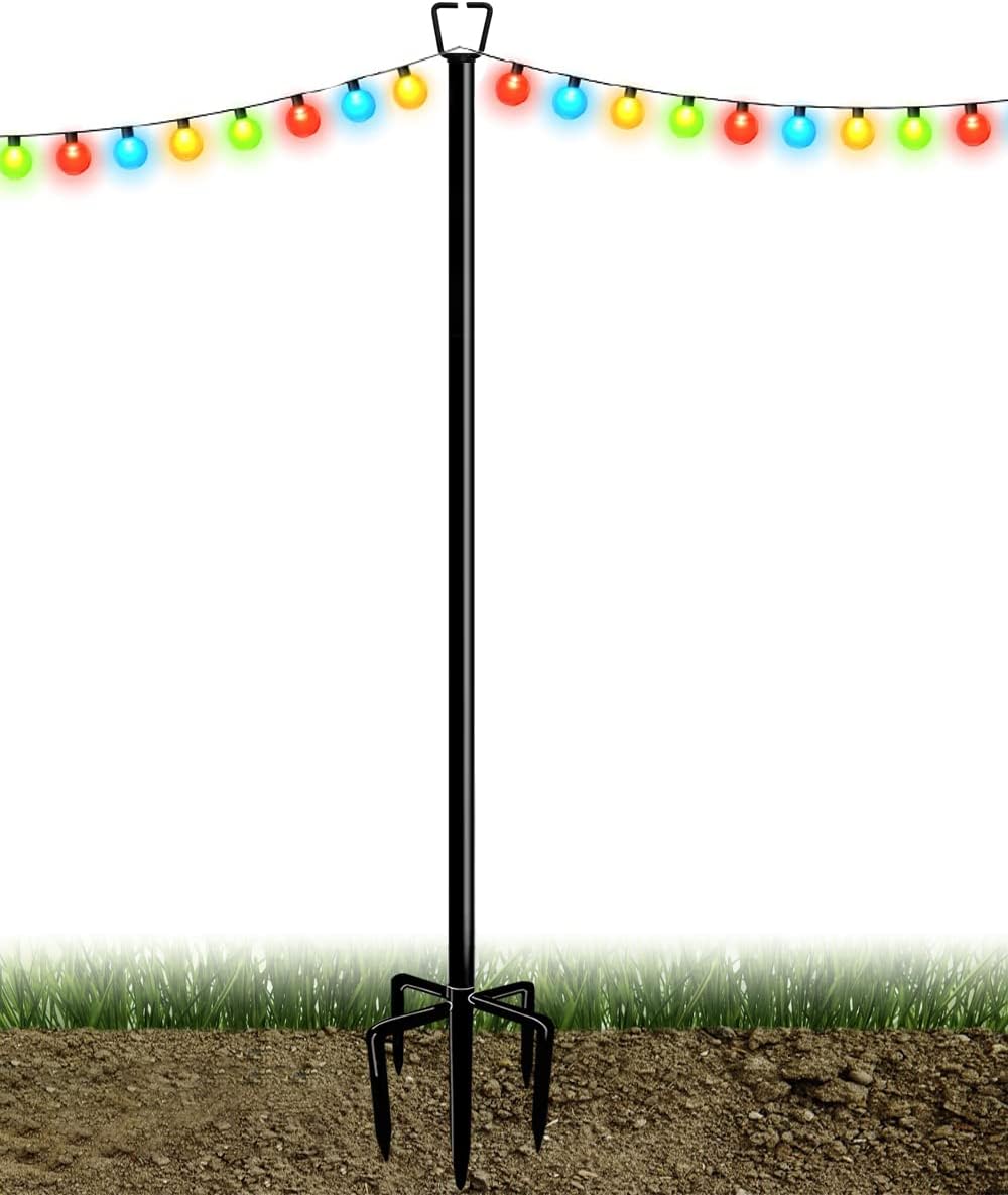 Amazon.com : Queension 10FT Plug Floor String Light Poles for Outdoor ...
