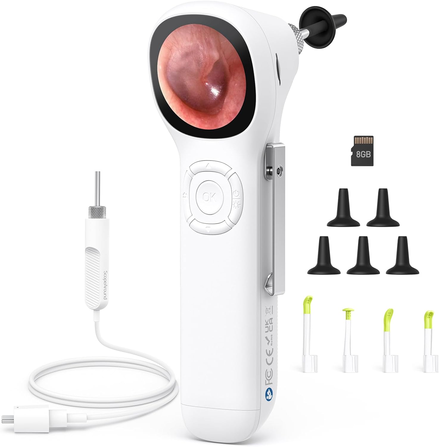 Amazon.com: ScopeAround Digital Otoscope w/Built-in Screen, Manual ...