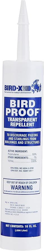 Amazon.com : Bird-X 54-1 Proof Bird Repellent Gel-10 oz, 1-(Pack ...