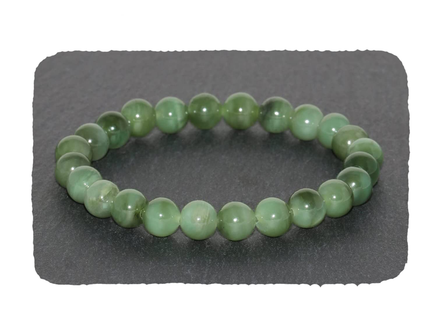 Amazon.com: Jade Bracelet Jadeite Beaded Bracelet 7.5mm Genuine Jade ...