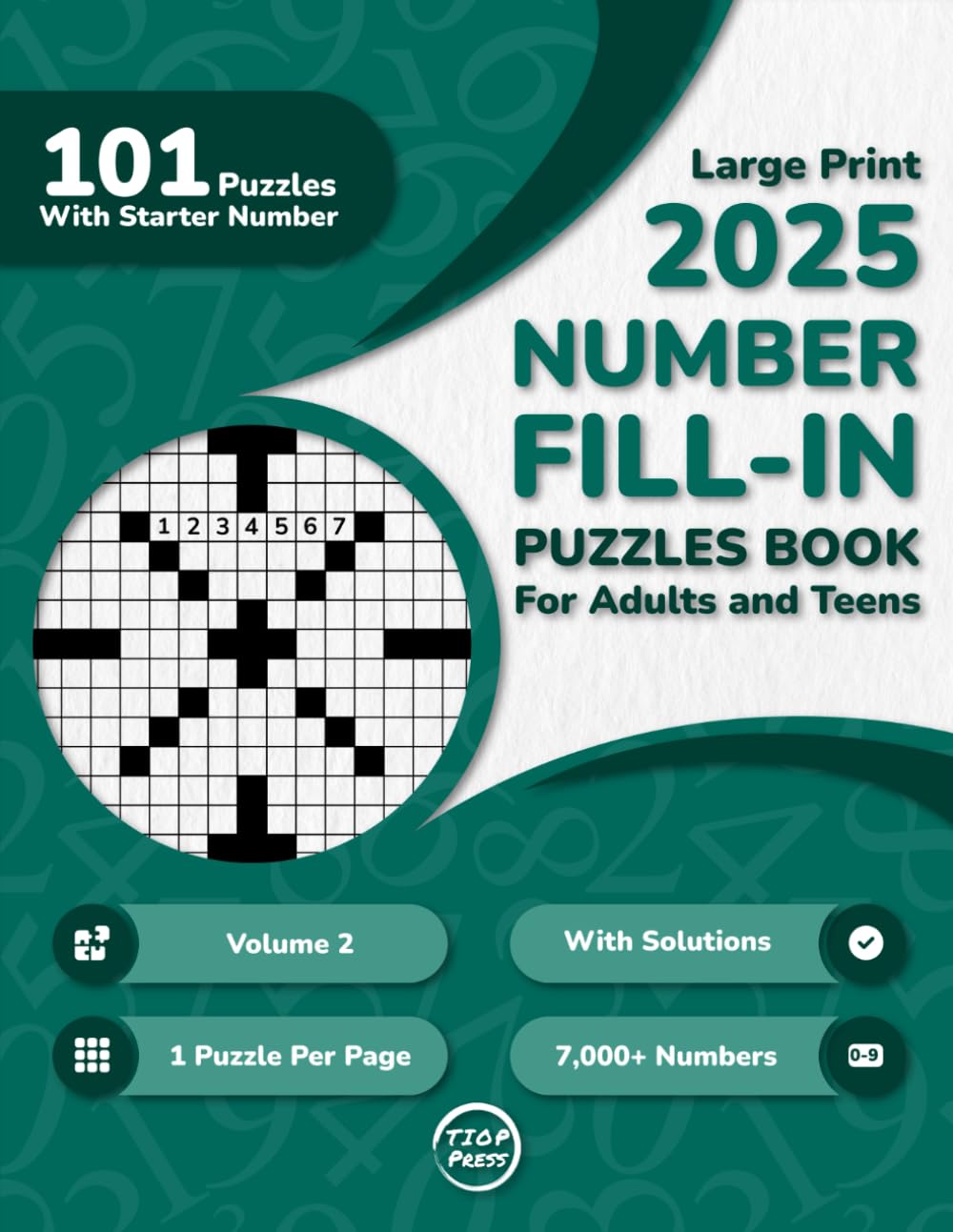 2025 Number Fill In Puzzles Book for Adults and Teens: 100+ Large Print ...