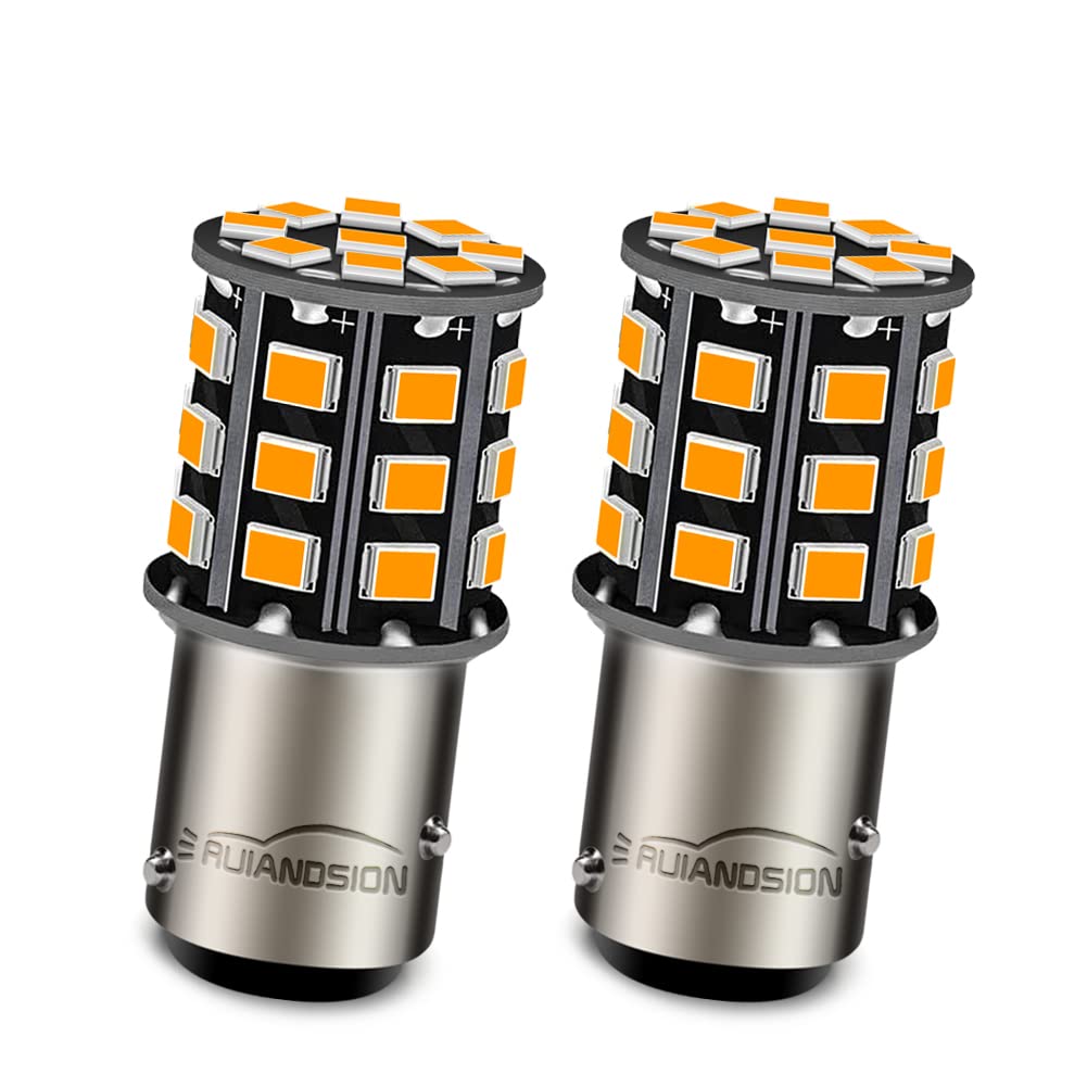 Amazon.com: Ruiandsion 2pcs BAZ15D LED Bulb Yellow Amber 10-30V 2835 ...