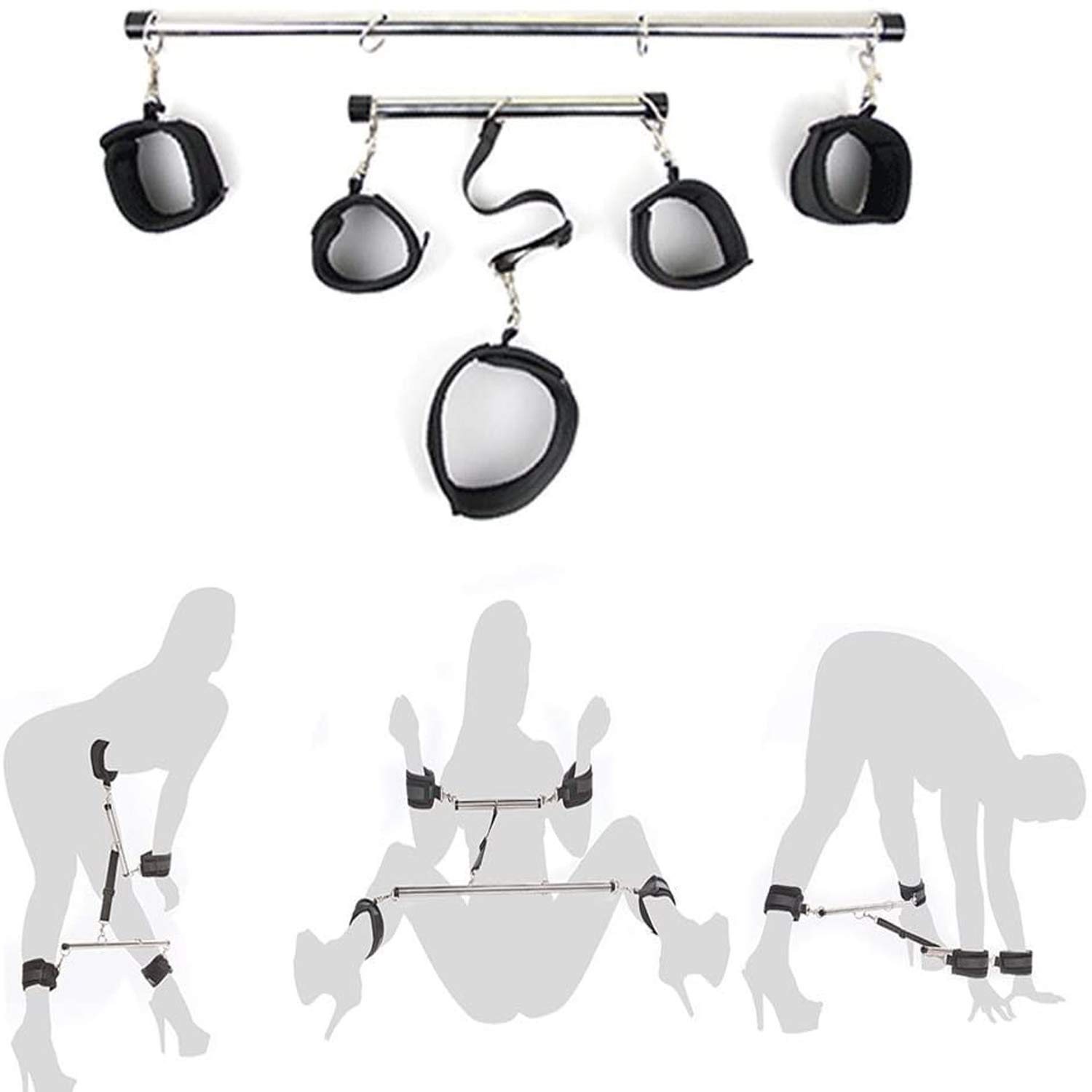 BDSM Bondage Set, Metall Spreizstange System Fesseln Restraint Kit mit ...