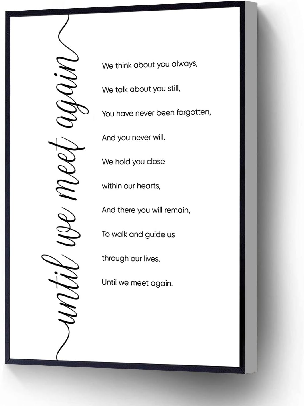 Amazon.com: RCVTVPV Until We Me-Et Again Poem Canvas Wall Art Loss Of A ...