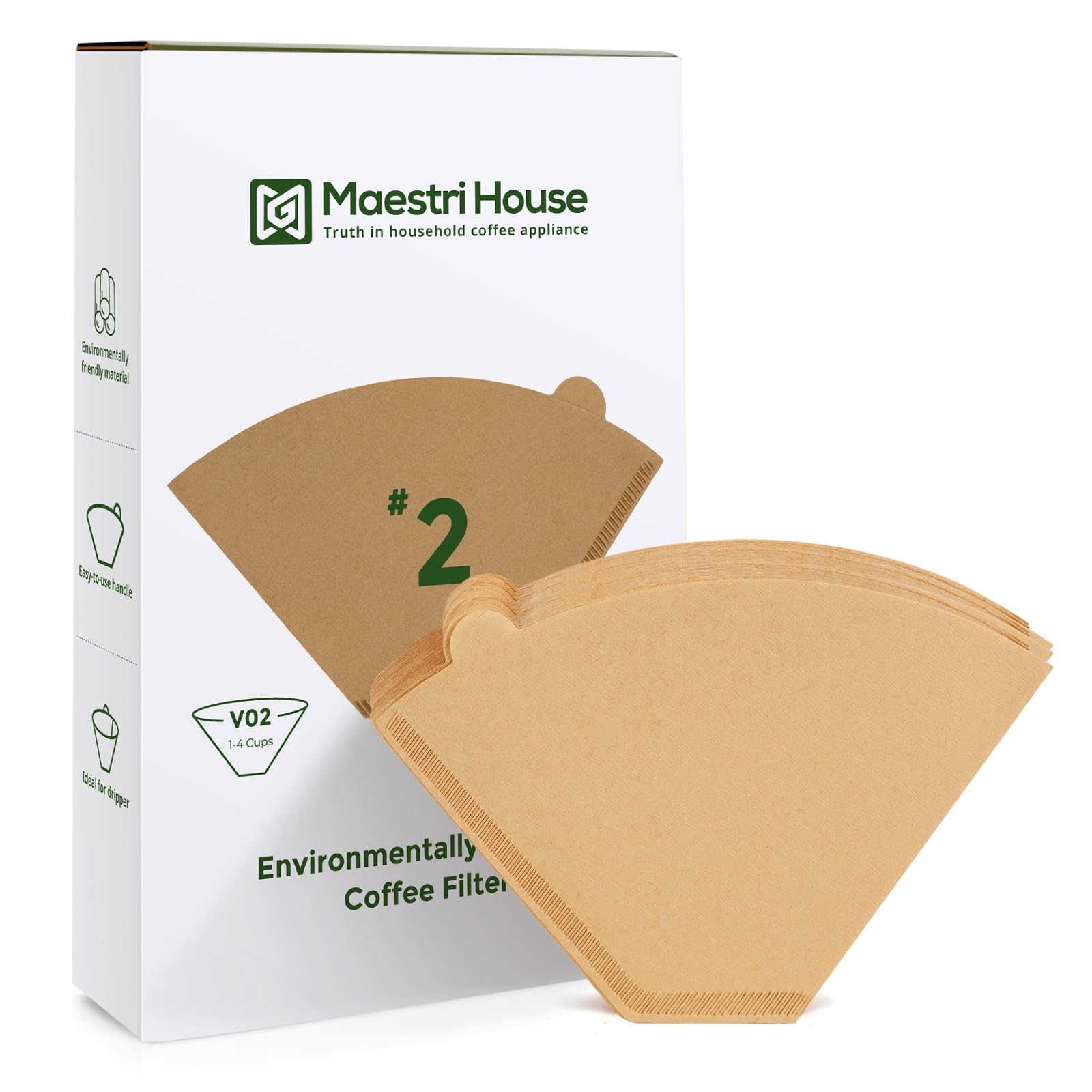 Amazon.com: Maestri House Cone Coffee Filters 1-4 Cup, 100 Count ...