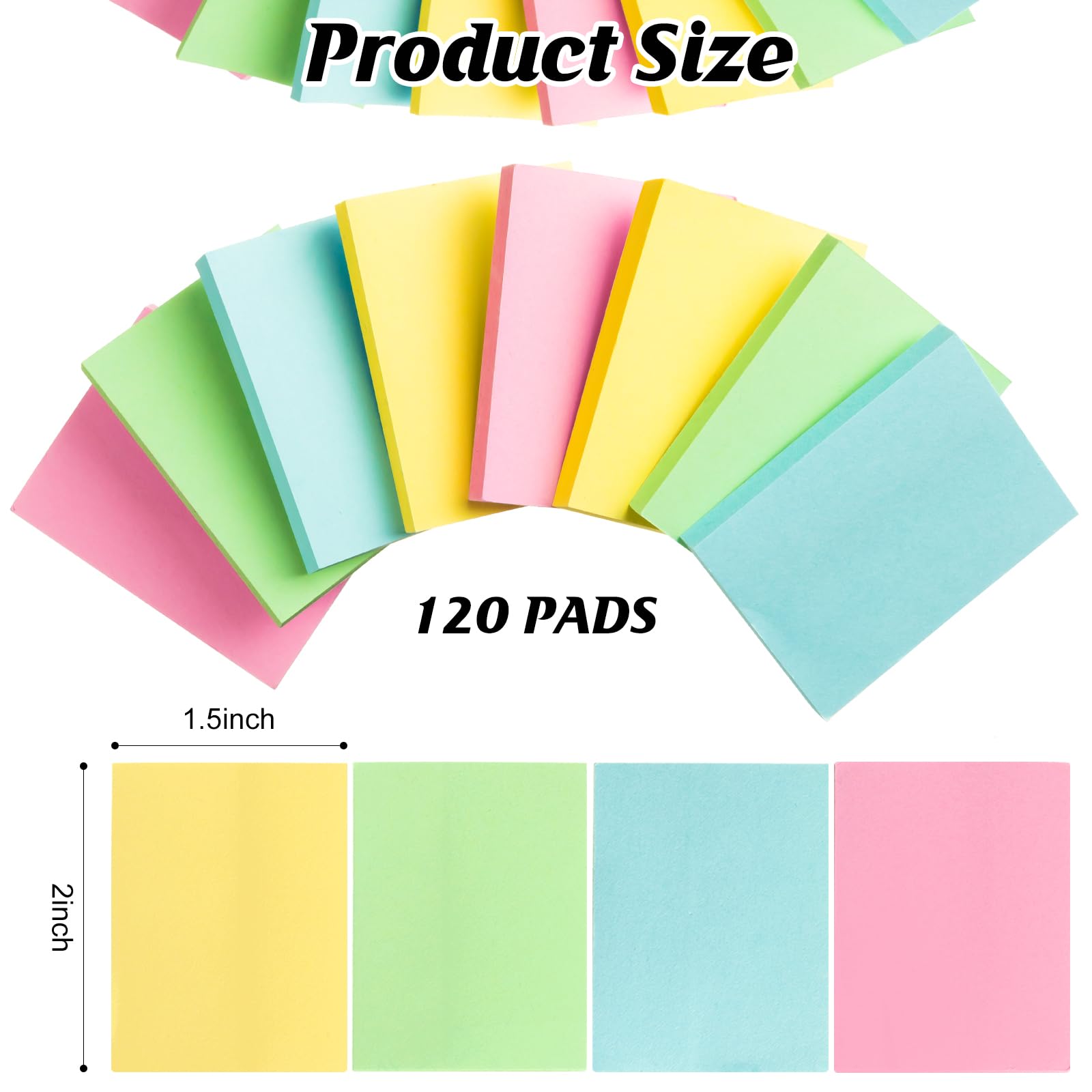 Snapklik.com : 120 Pads Sticky Notes Bulk 1.5 X 2 Inch Mini Self Stick ...