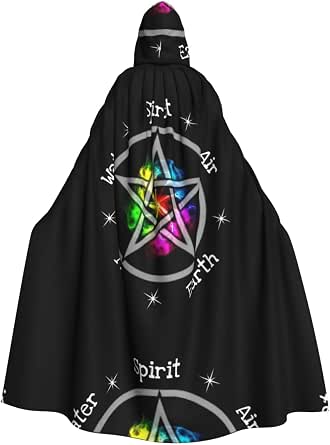 Amazon.com: Pagan Wicca Elemental Pentagram Five Elem Halloween Wizard ...