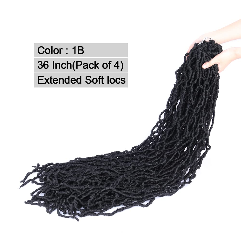 Violet 36 Inch New Faux Locs Crochet Hair 4 Packs Soft Locs Crochet ...