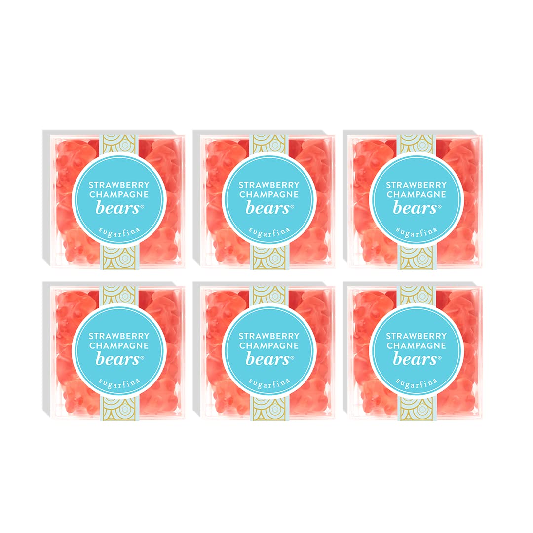 Amazon.com : Sugarfina Strawberry Champagne Bears Candy Cube Party Pack ...