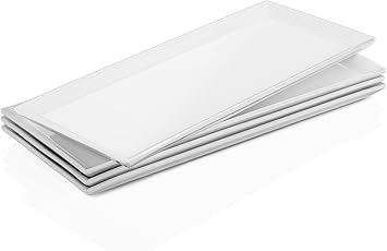 DOWAN Long Serving Platters, 14.5" Serving Plates Rectangle, White ...