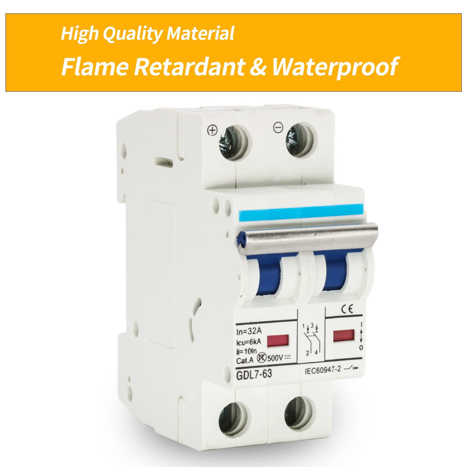 Snapklik.com : 2 Pole DC Miniature Circuit Breaker, 500V 32 Amp DC ...