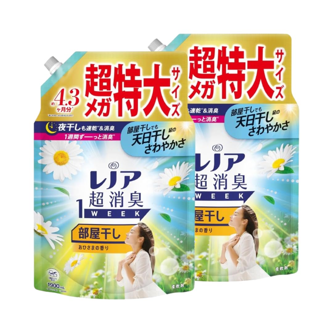Amazon | レノア 超消臭1WEEK 詰め替え 1900ml×2袋 大容量 おひさまの香り | ノーブランド品 | 液体柔軟剤