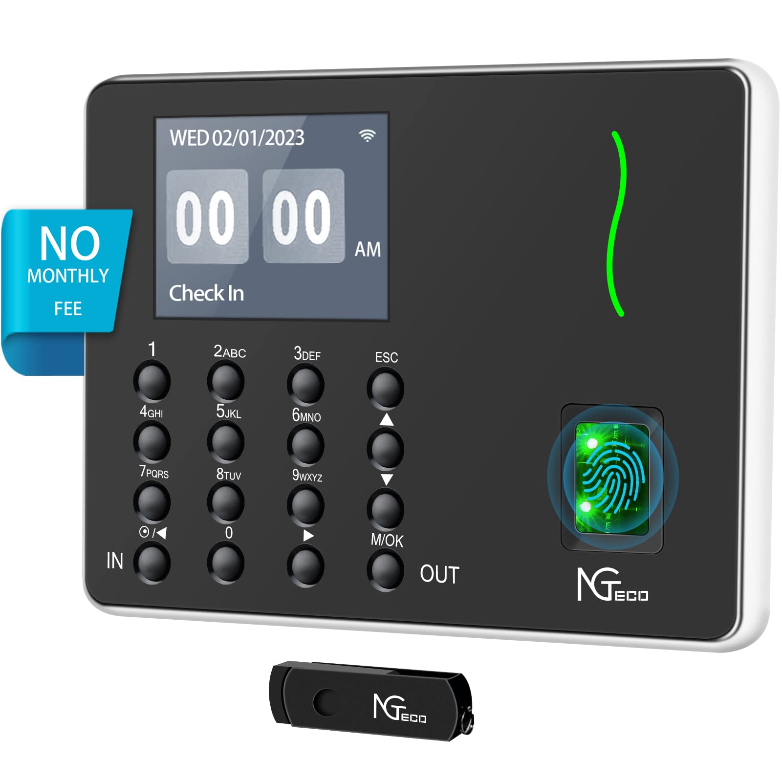 Snapklik.com : NGTeco Time Clock - Time Clocks For Employees Small ...