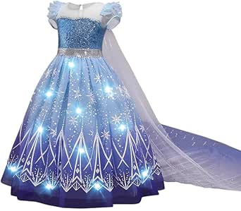 Amazon.com: Vgolar Princess Dress Light-up Princess Costume Glitter ...