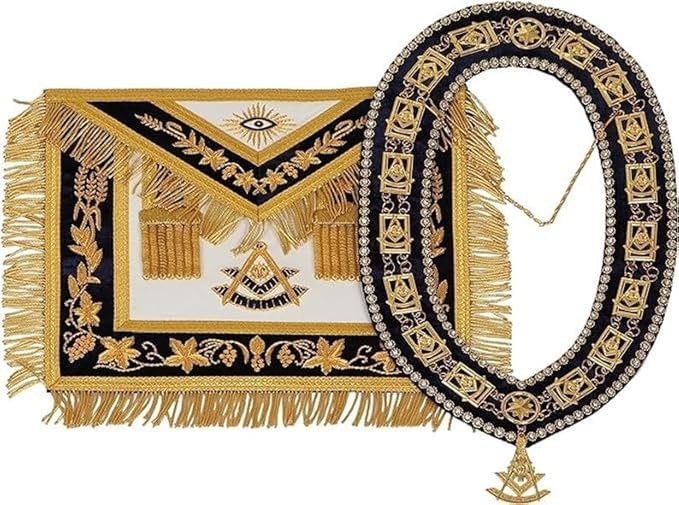 Amazon.com: Masonic Regalia Past Master Masons Officer Apron Hand ...