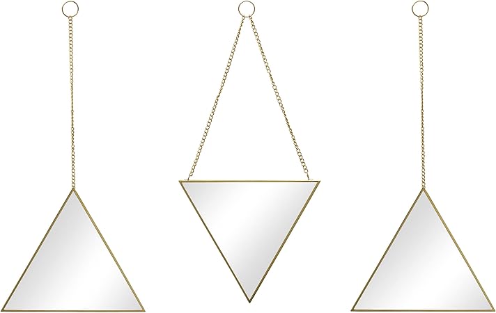 Amazon.com: Scott Living Framed Triangle Mirrors with Chains, Set of 3 ...