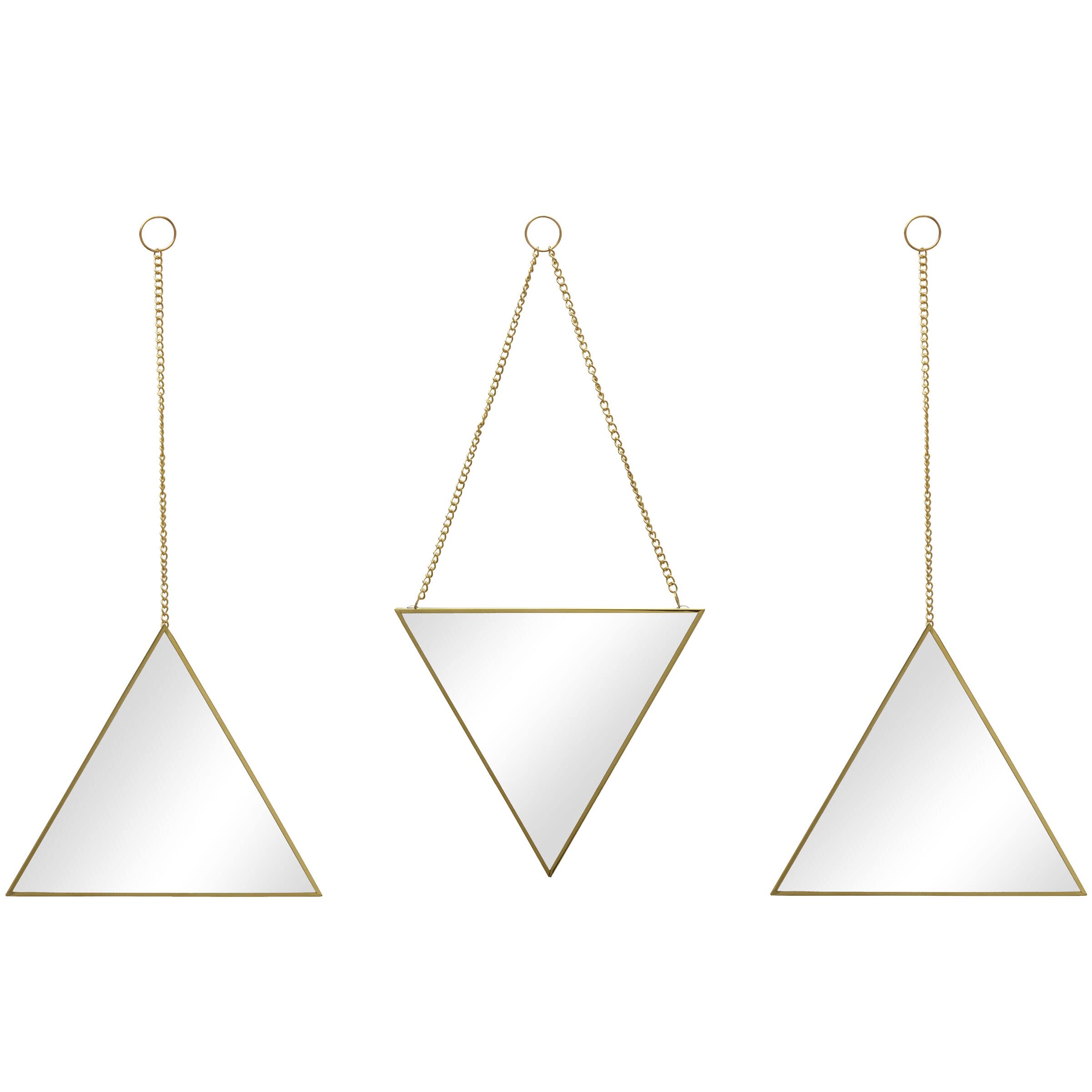 Amazon.com: Scott Living Framed Triangle Mirrors with Chains, Set of 3 ...