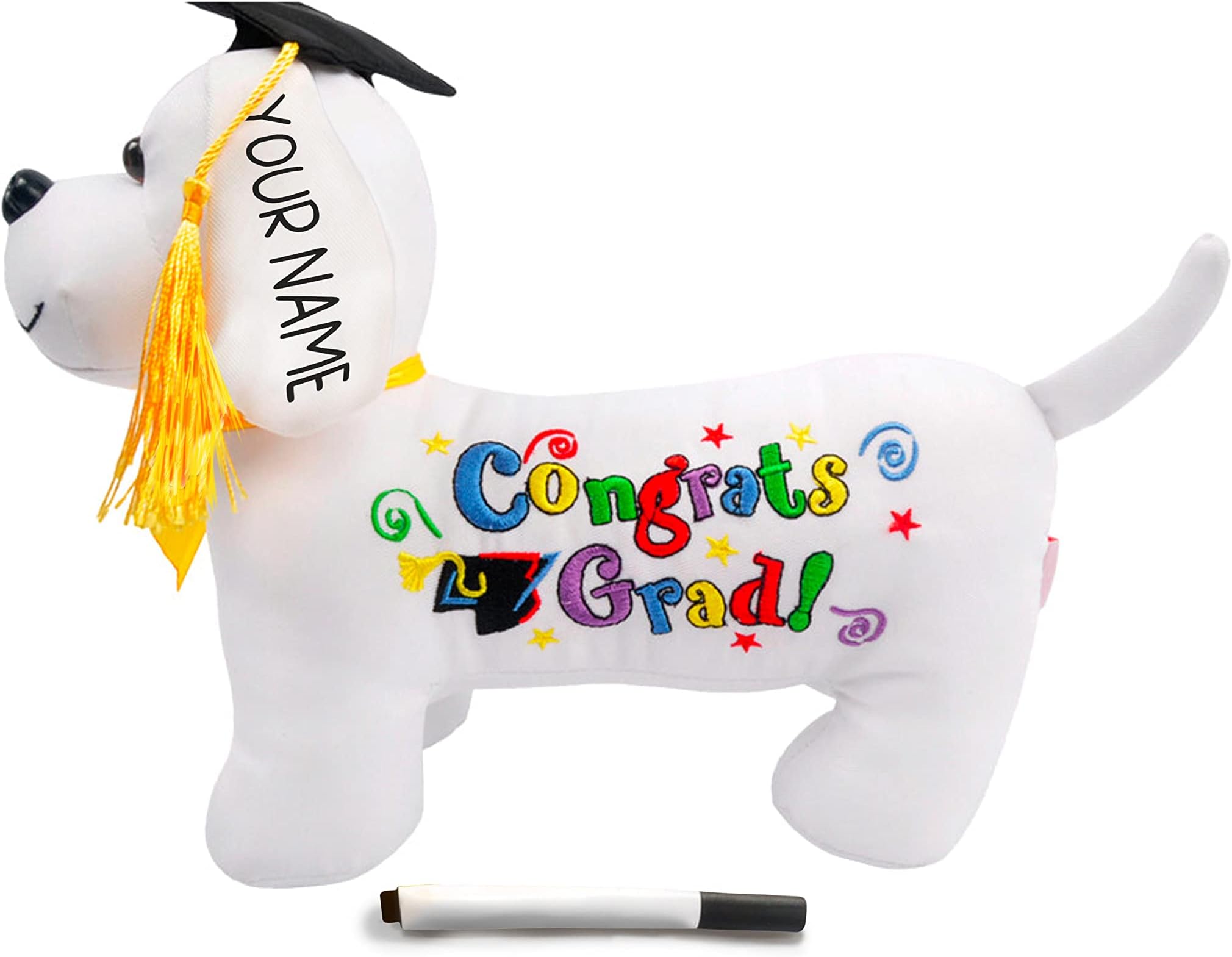 Amazon.com: Graduation Autograph Stuffed Dog w/ Pen, "Congrats Grad ...