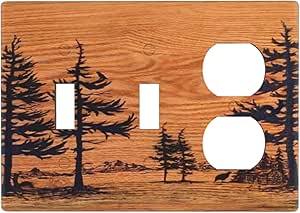 Forest Tree Wood Country Mountain Wooden 3 Gang 2 Toggle 1 Duplex ...
