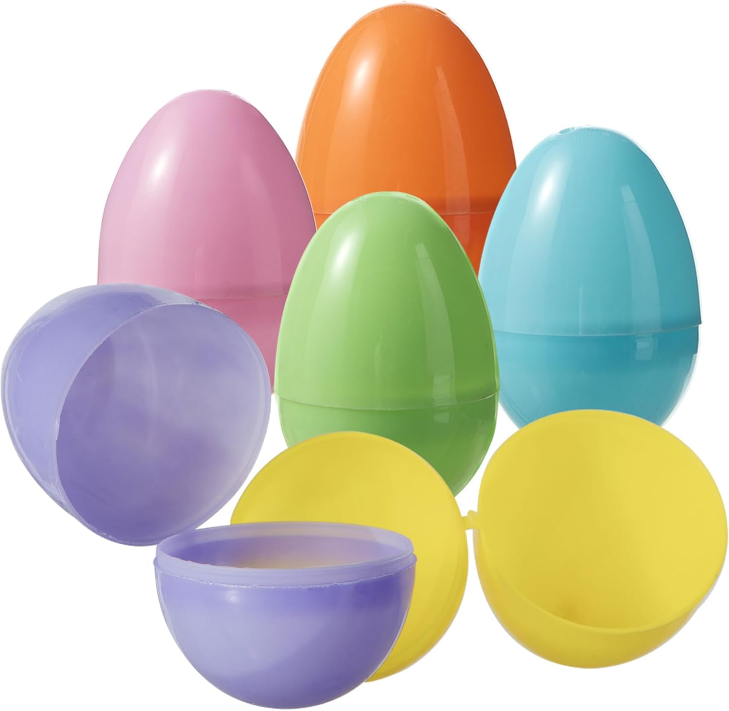 Amazon.com: Glitzhome Fillable Easter Eggs Bulk Colorful Bright Plastic ...