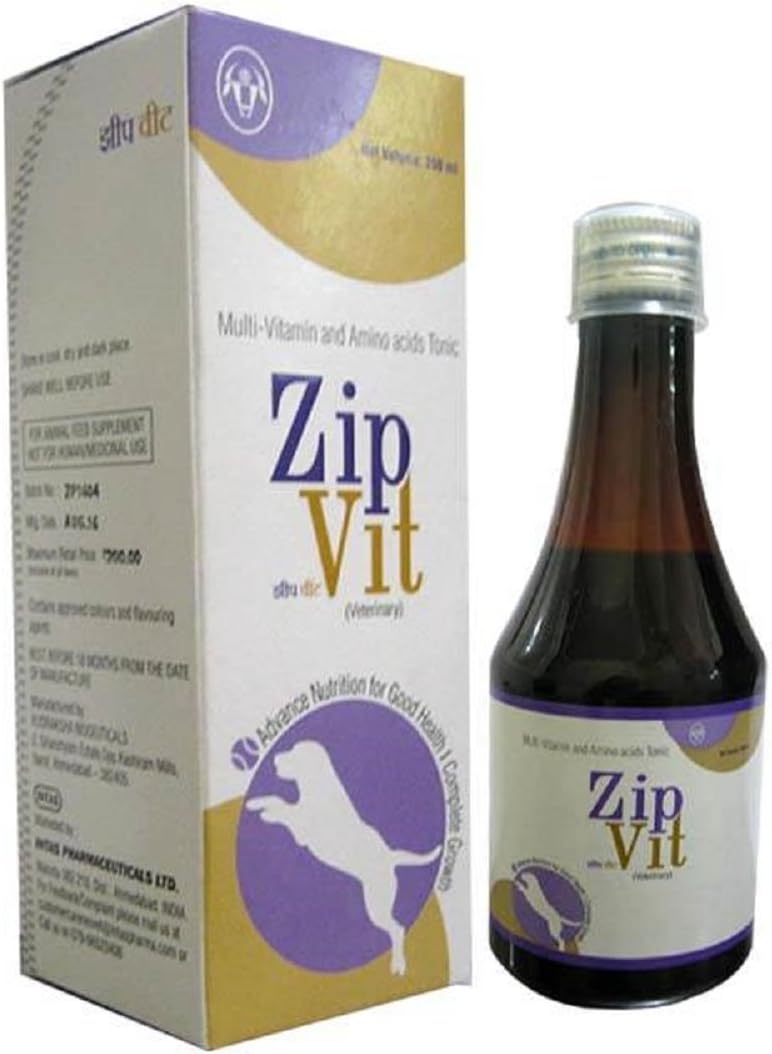 Intas Jolly and Cutie Pets ZipVit Multi-Vitamin and Amino Acids Tonic ...