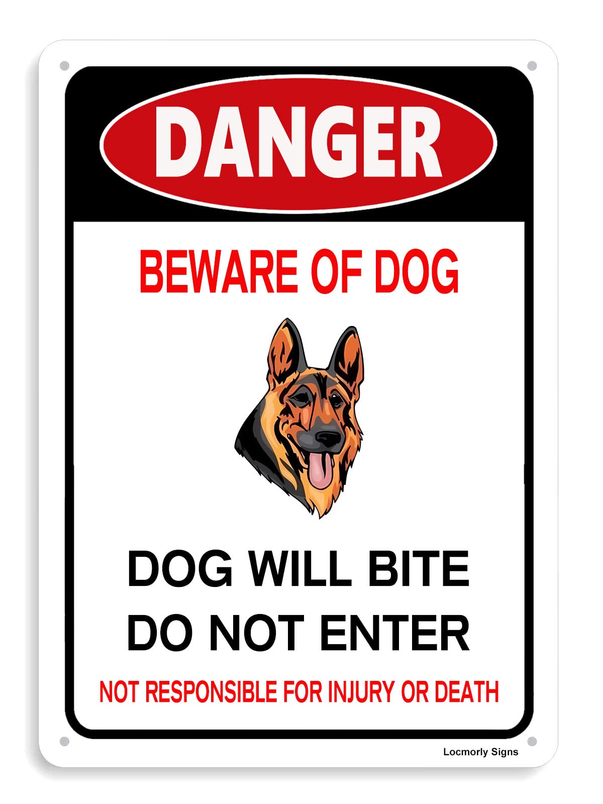 Beware Of Dog Beware Of Dog Sign: German Shepherd | Worldofanimals.nl