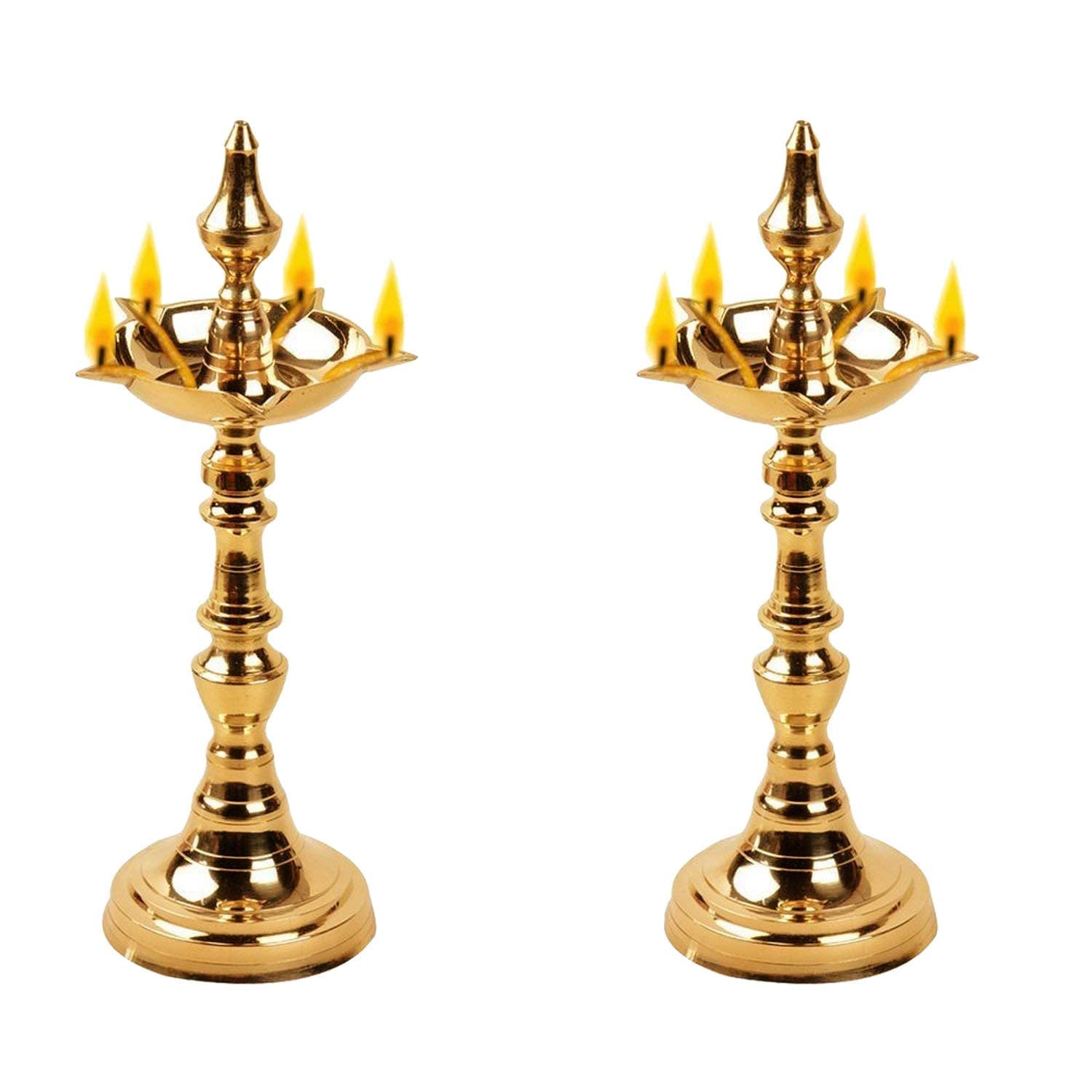 Buy Brass Diya Stand (Kuthu Vilakku) Lamp for Deepam Fancy Kerela ...