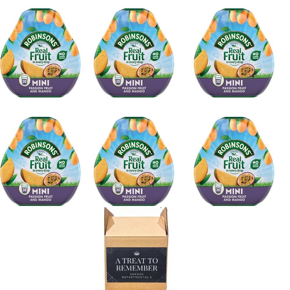 Robinsons Mini Squash No Added Sugar Low Calorie 6x66ml, Passion Fruit ...