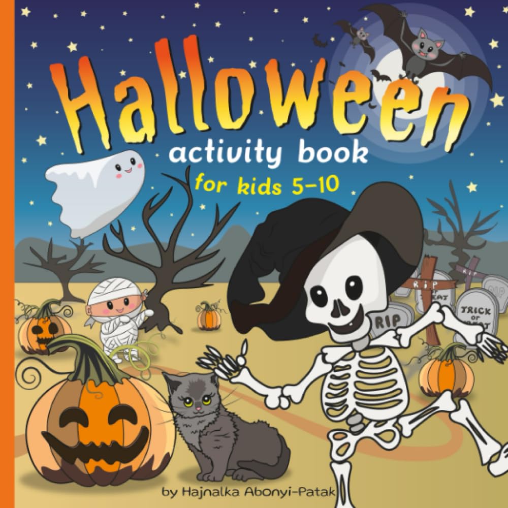 Halloween activity book for kids 5-10 with fun and spooky games: Mazes ...