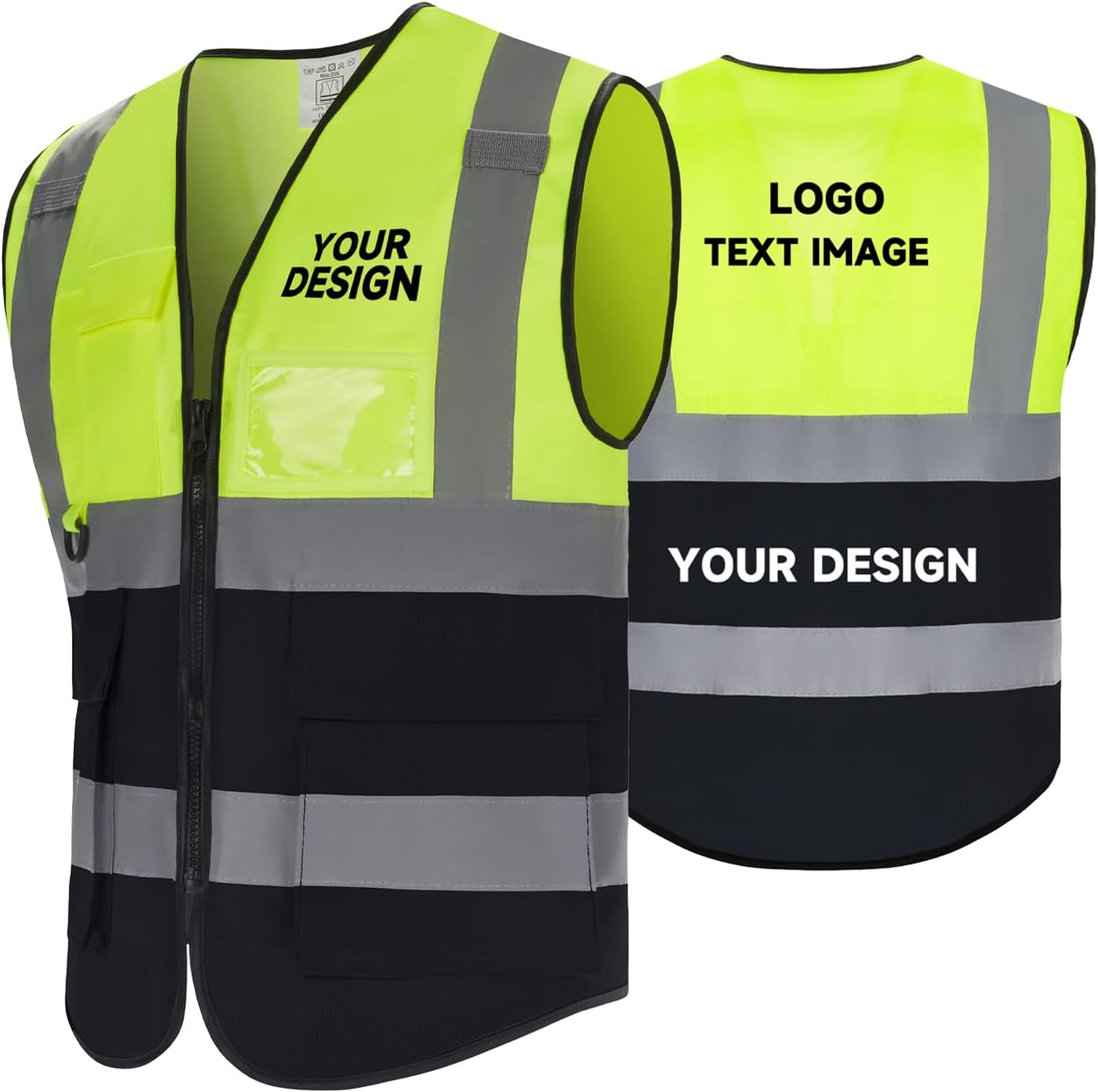 Amazon.com: Custom Your Logo Safety Vest Custom Hi Vis Reflective Vest ...