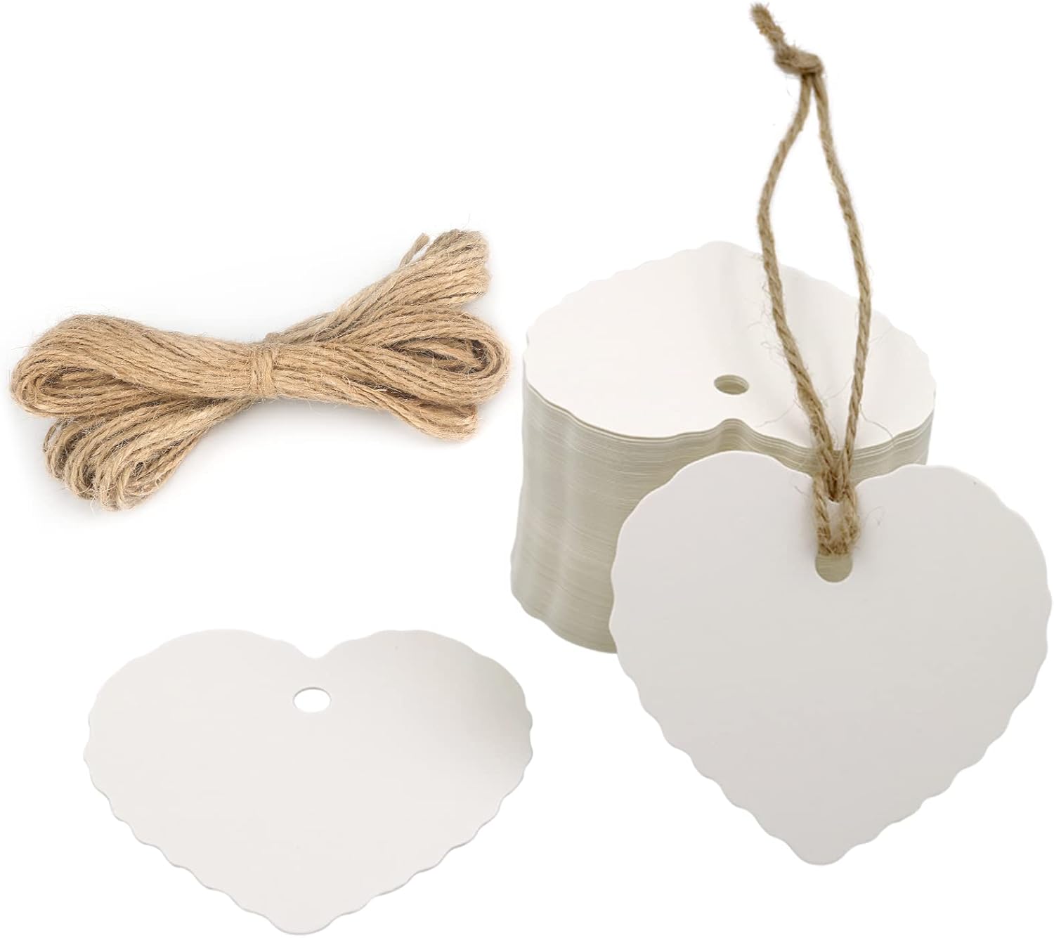 Amazon.com : G2PLUS Small Heart Tags,100PCS Kraft Paper Gift Tags with ...