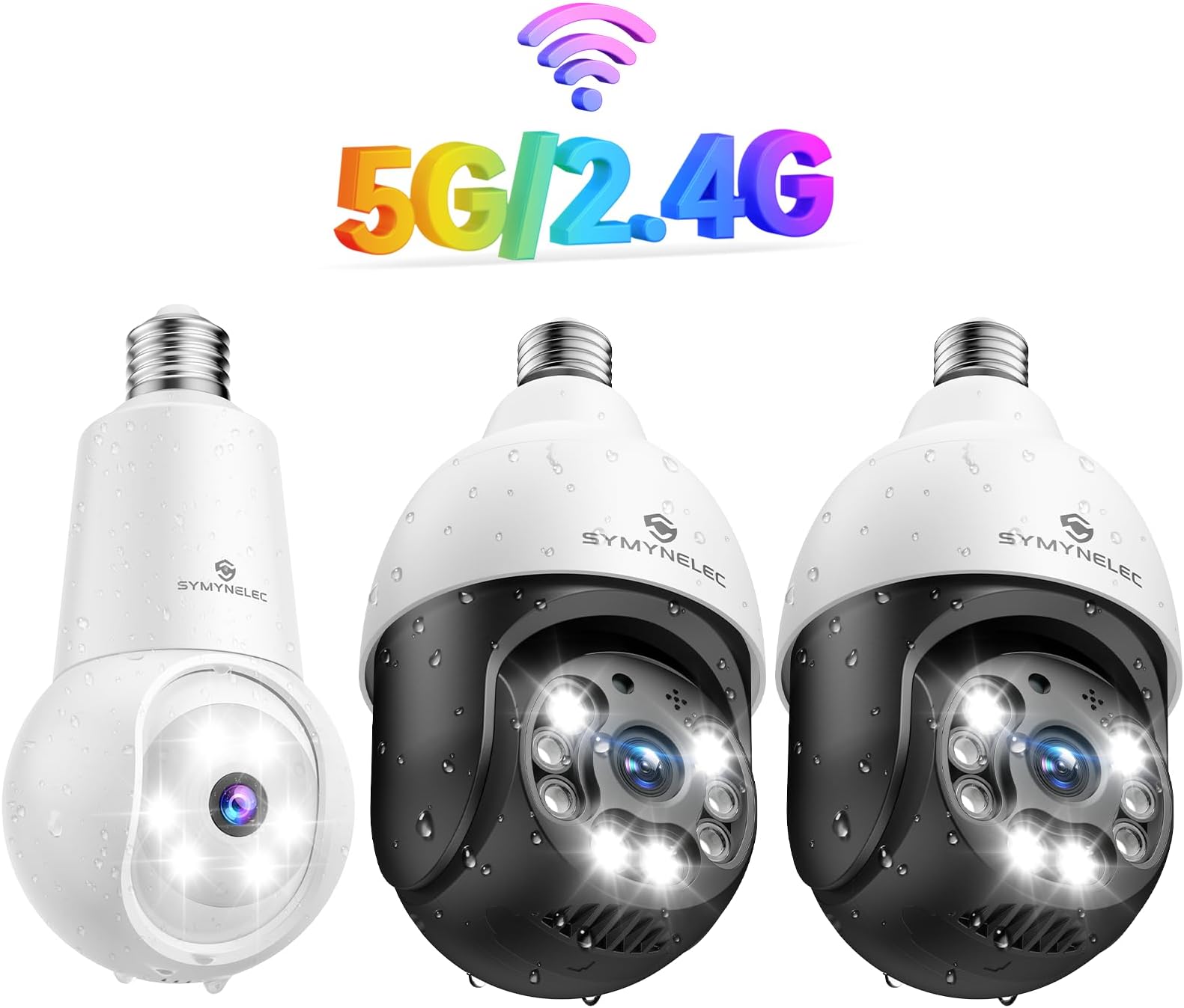 Amazon.com : 3PCS 5GHz/2.4GHz Light Bulb Security Camera Outdoor ...