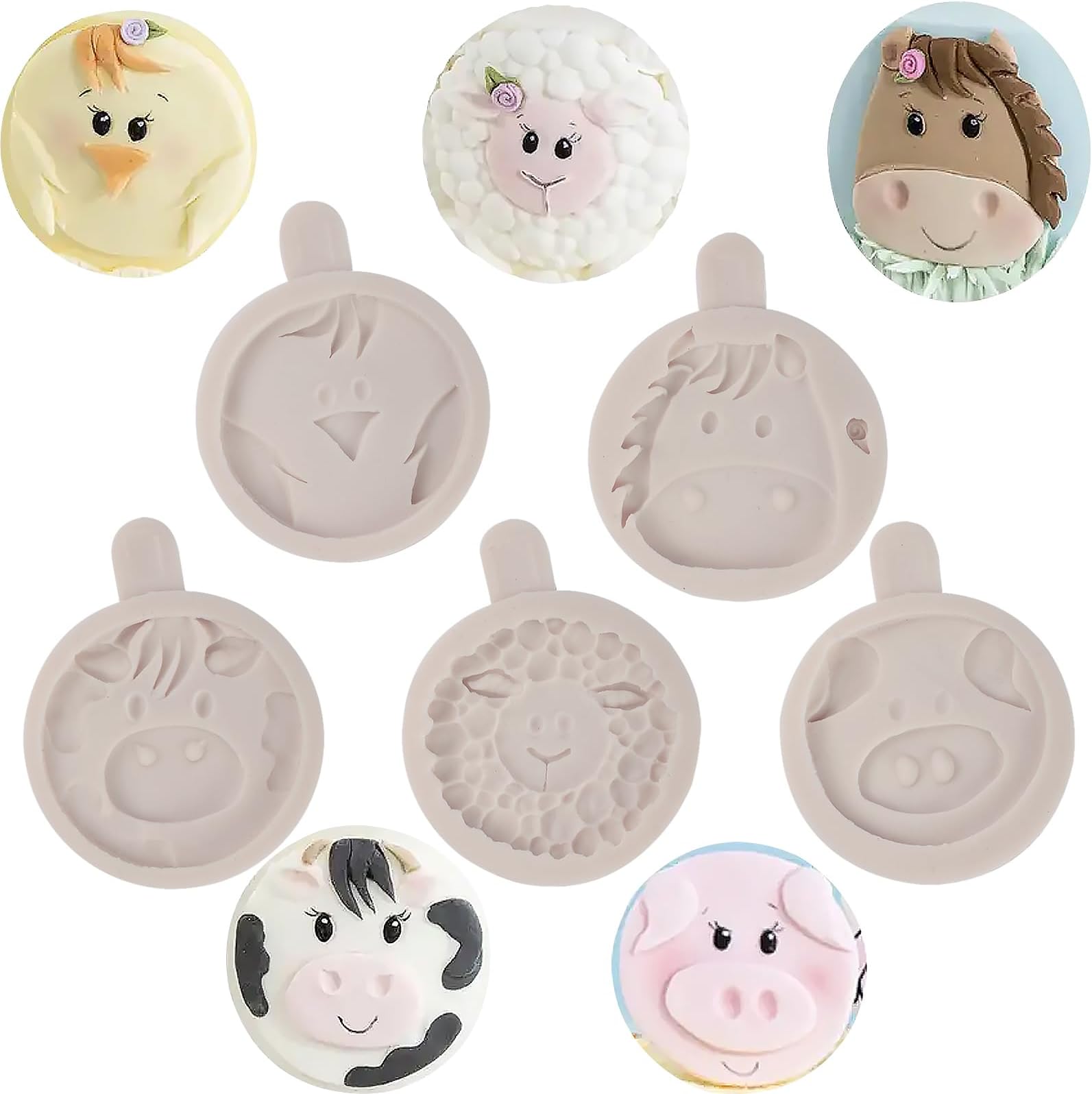 Amazon.com: Fondant Mold Sheep Farm Animal Cake Topper 3.3 Inches Tall ...