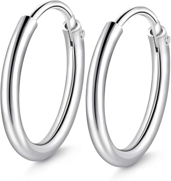 T400 Creolen Silber 925 Ohrringe Damen Groß Runde Kreolen Ohrschmuck für Frauen Freundin Mädchen ...