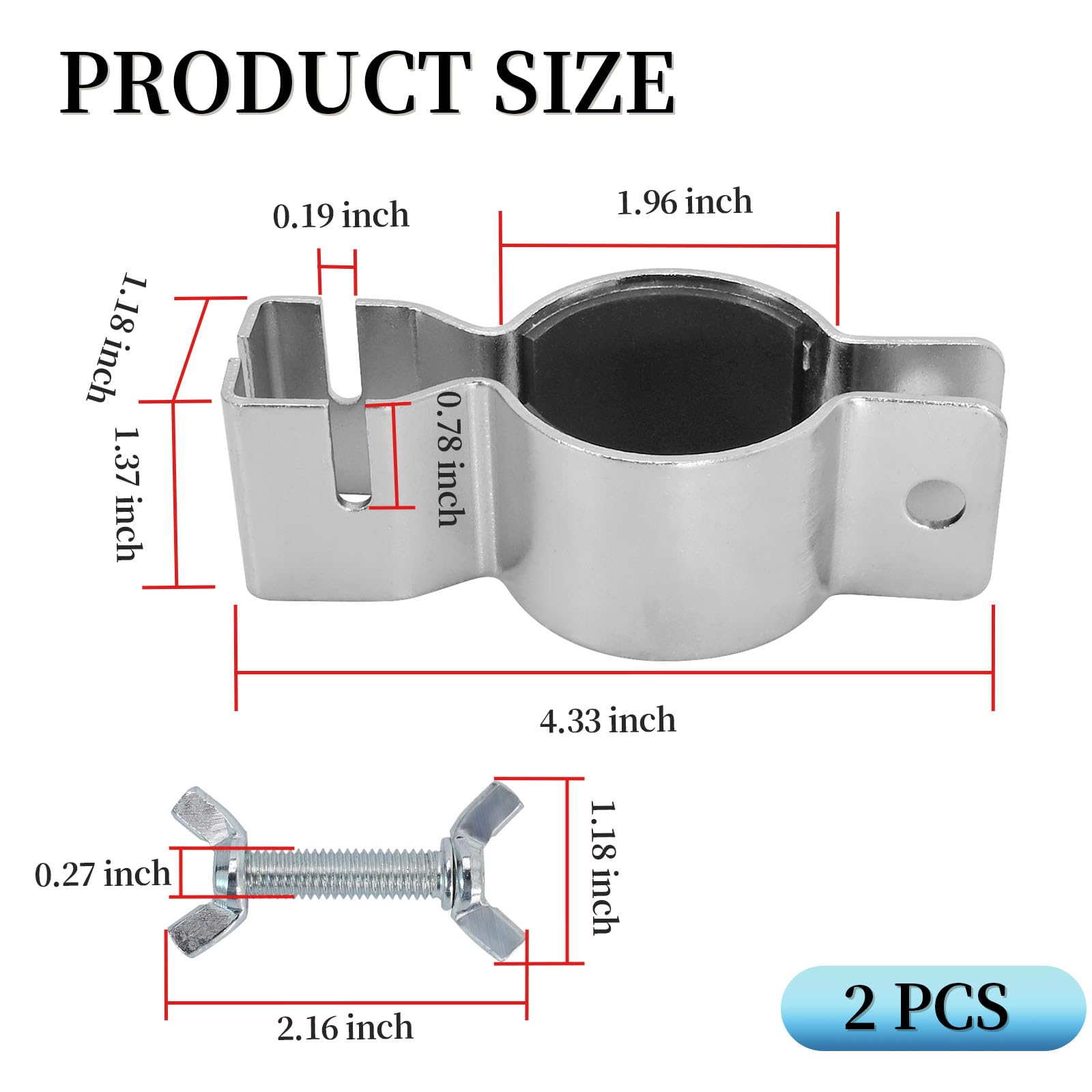 Pocket Squares 2 Pcs Adjustable Upright Clamps - For 1.5 To 2 Inch ...