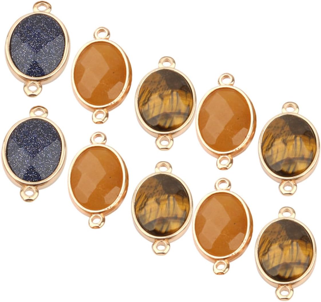 Amazon.com: NUOBESTY 10pcs Semi-Precious Stone Connector Jewelry ...