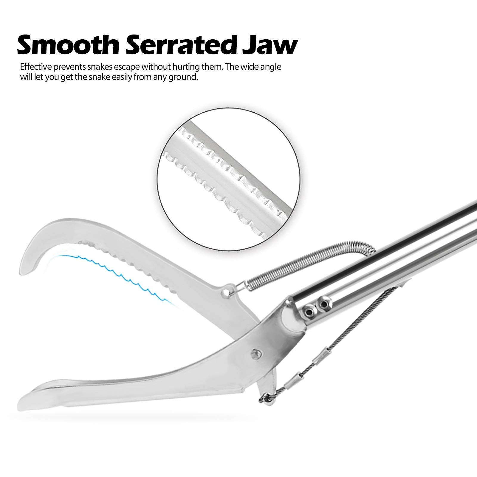 GYORGKSHI 47" Extra Heavy Duty Snake Tongs Reptile Grabber Catcher Wide ...