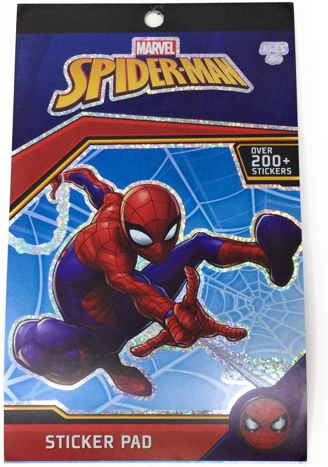 Amazon.com: Marvel Spiderman 4 Sheet Foil Cover Sticker Pad, 200 ...