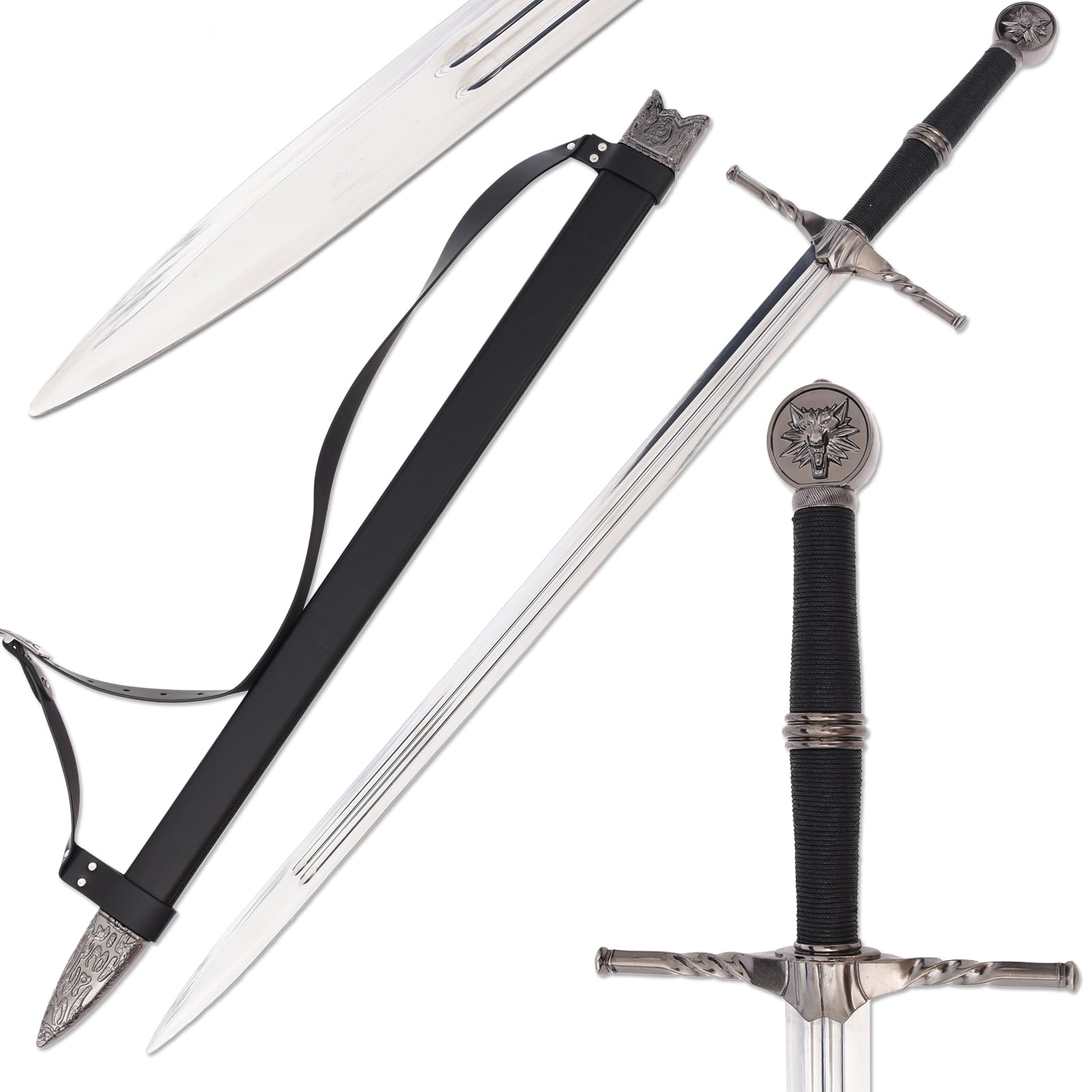Stainless Steel The Witcher Sword Wolf Steel Two Handed Sword -Game ...