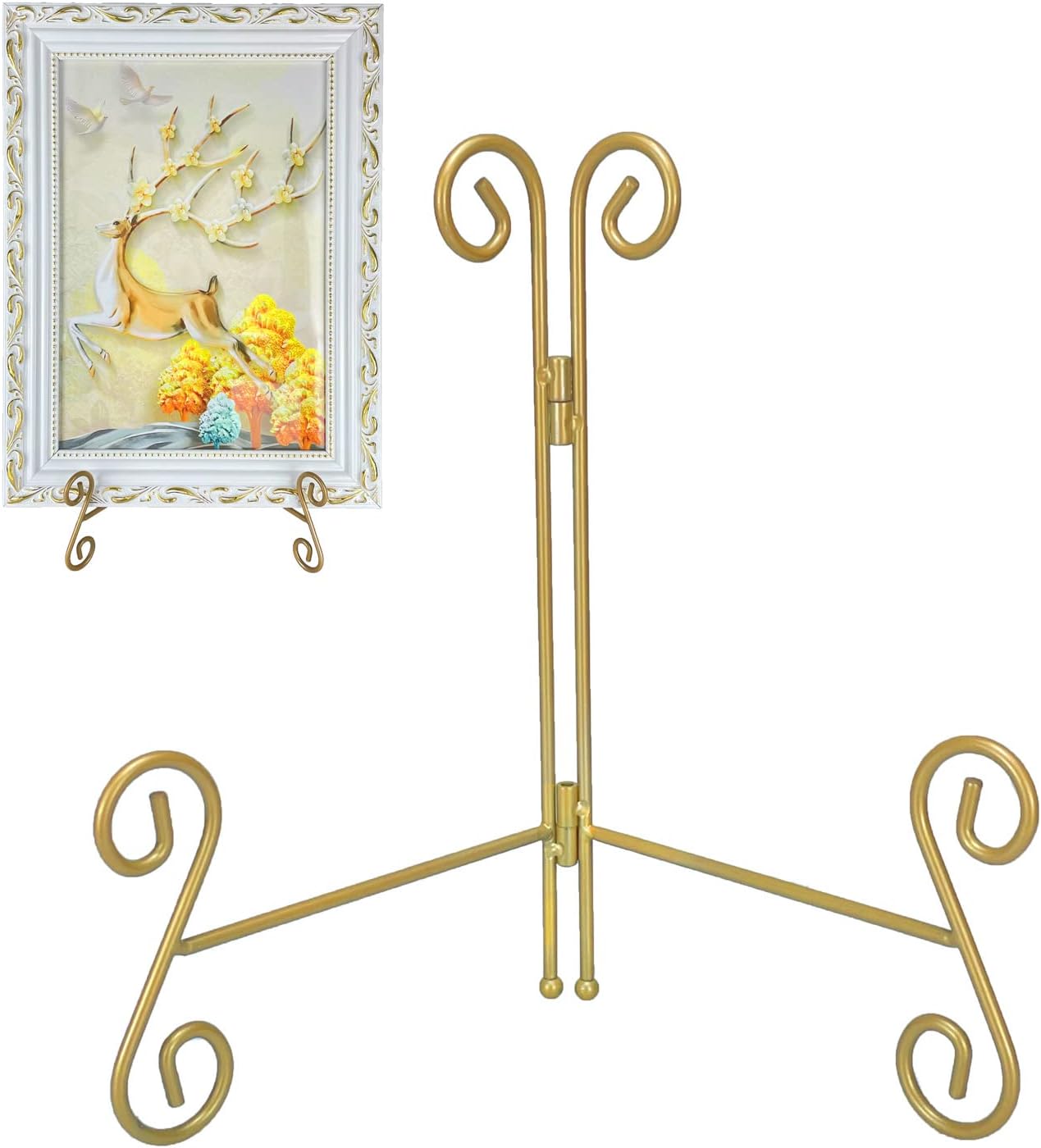 Amazon.com: ZOKLU 11" h Gold Finish Metal Display Easel - Platter Stand ...