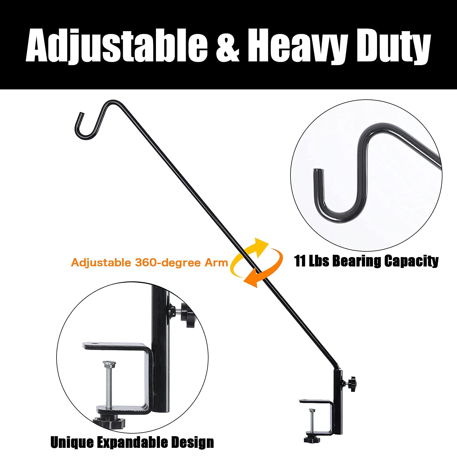 Gtongoko ?New Version? Heavy Duty Deck Hook 31 Inch,Adjustable Deck ...