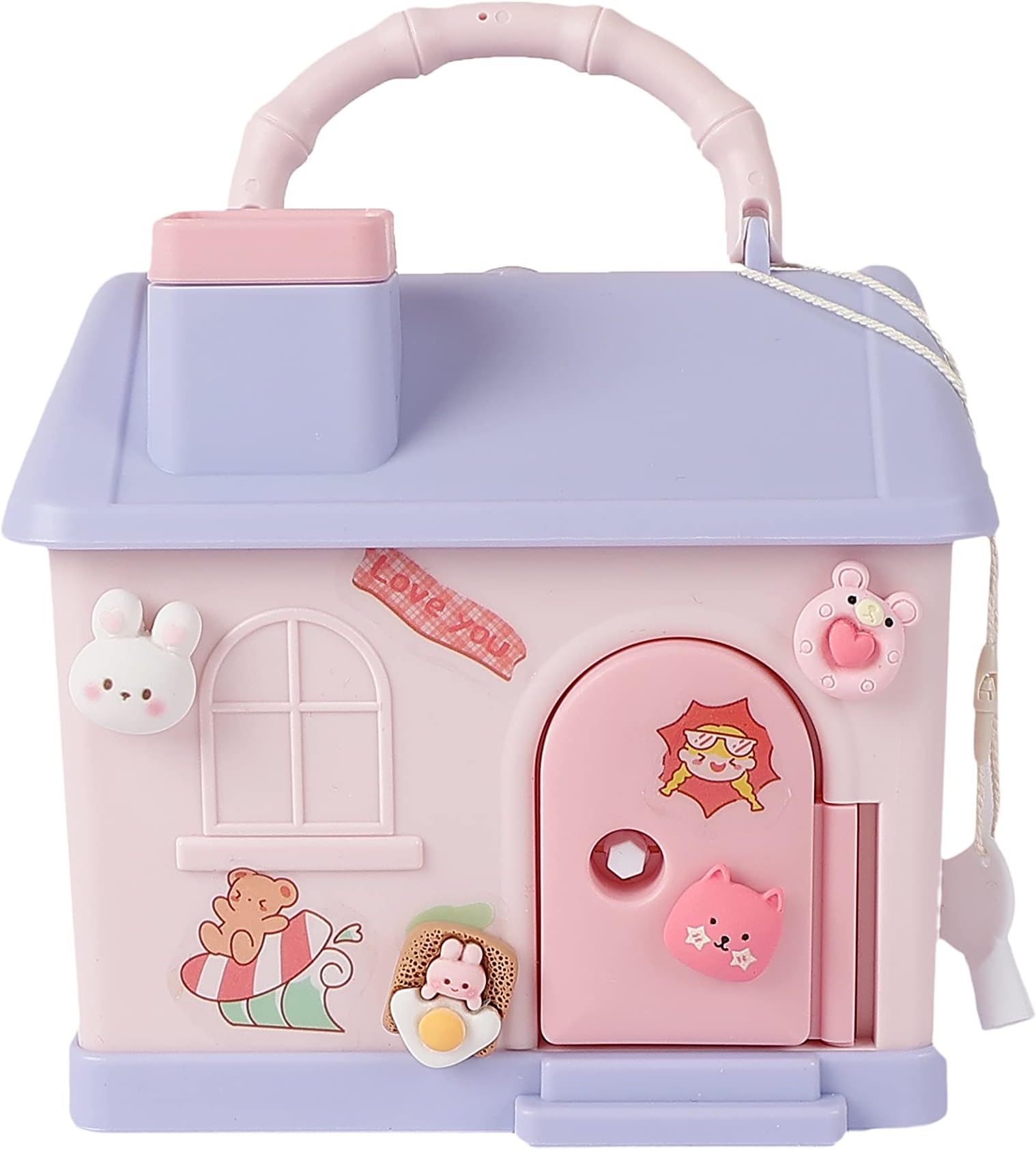 Cute House Hut Shaped Coin Box for Kids, Money Saving Piggy Bank with ...
