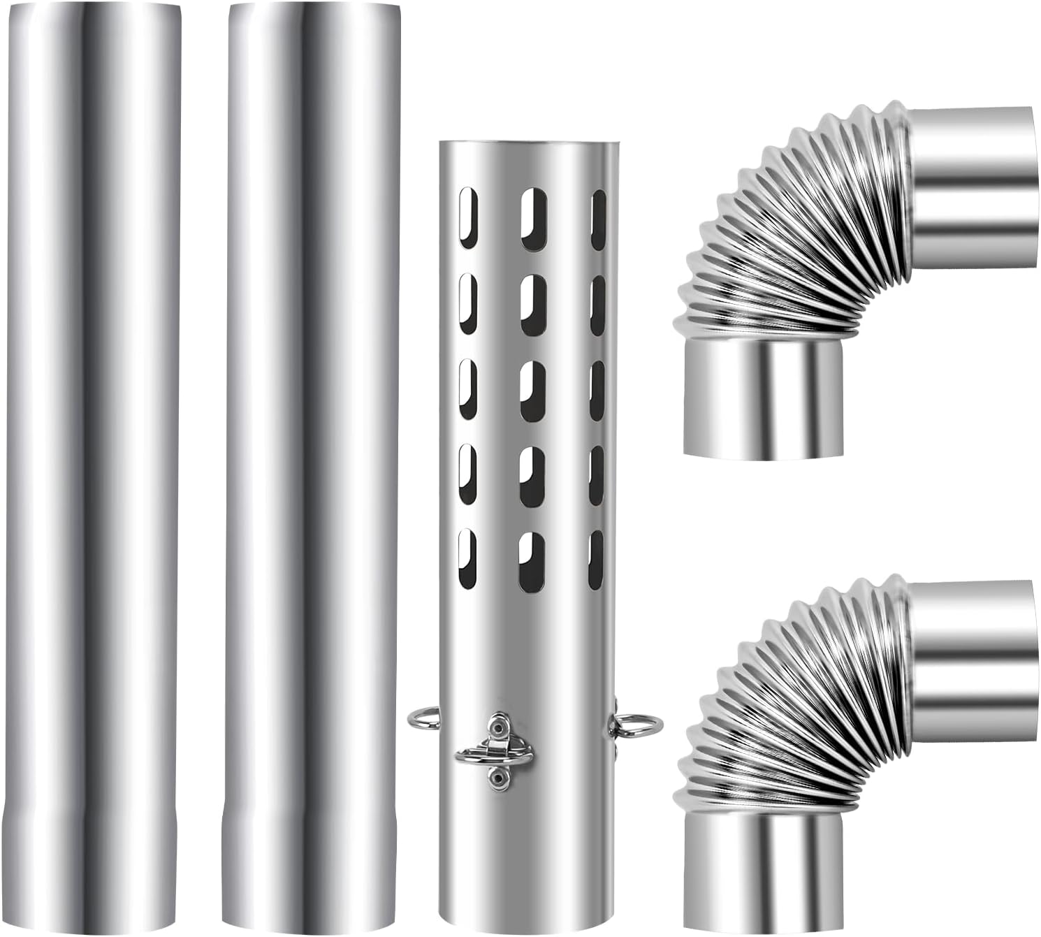 Amazon.com: 2-Pack 90 Degree Stove Pipe, Elbow Chimney Stainless Steel ...