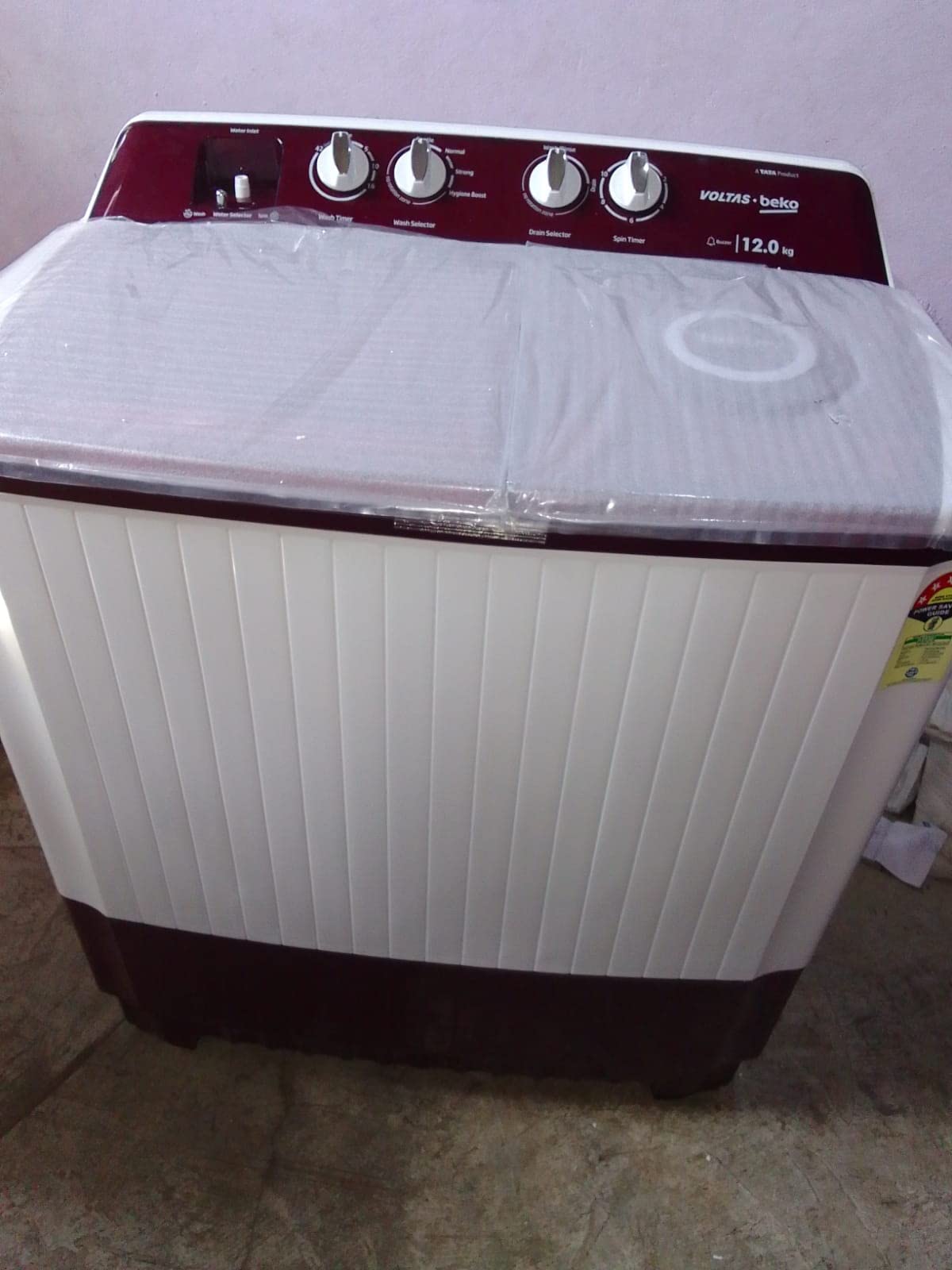 Voltas Beko 12 kg Semi Automatic Washing Machine (Burgundy) WTT120ABRT ...