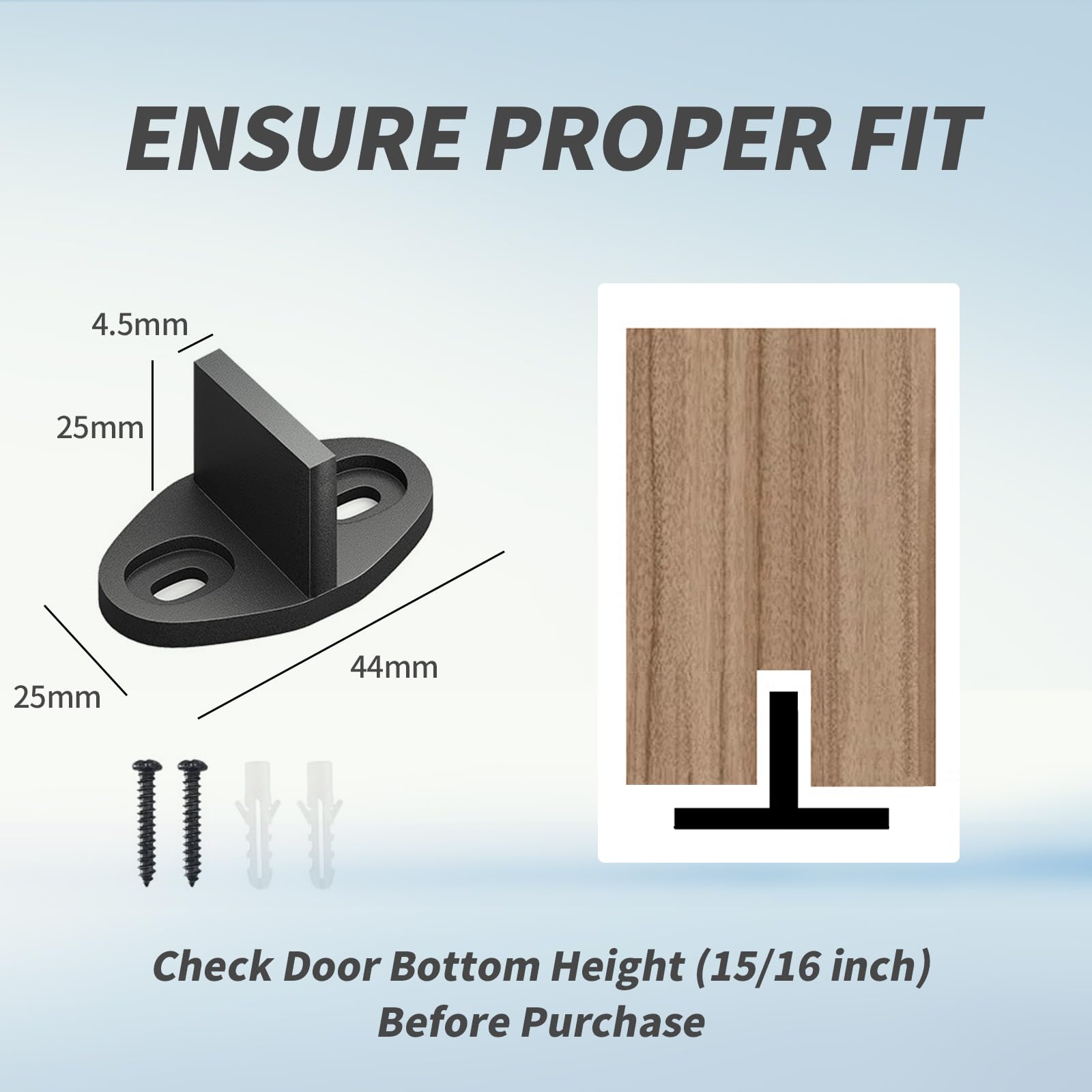 Snapklik.com : 4Pack Black Floor Guide For Sliding Barn Door Hardware T ...