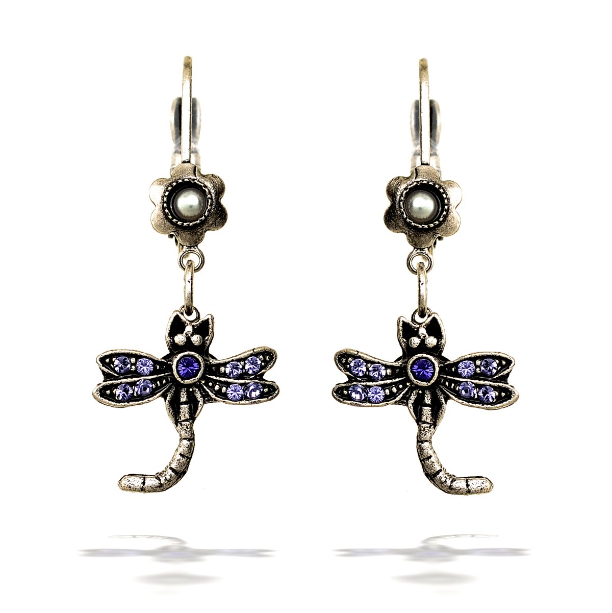 Amazon.com: La Contessa Jewelry, Violet Dragonfly Earrings by Mary ...