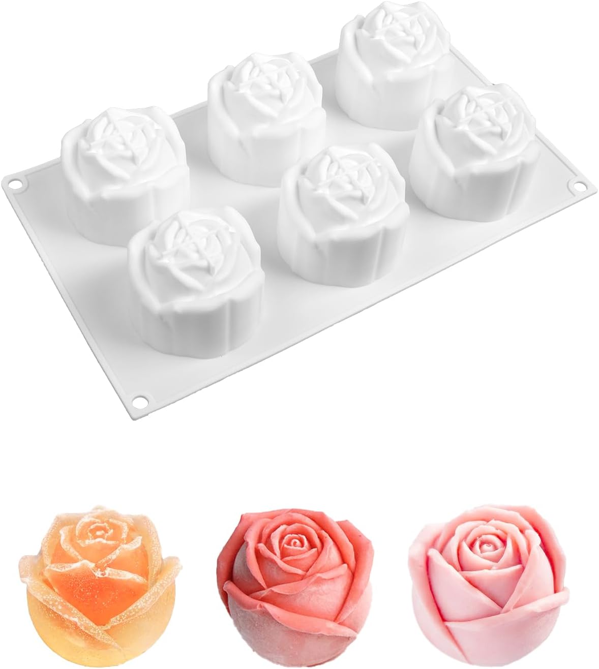 Amazon.com: Webake Rose Lollipop Molds 6 Holes Rose Shaped Silicone ...